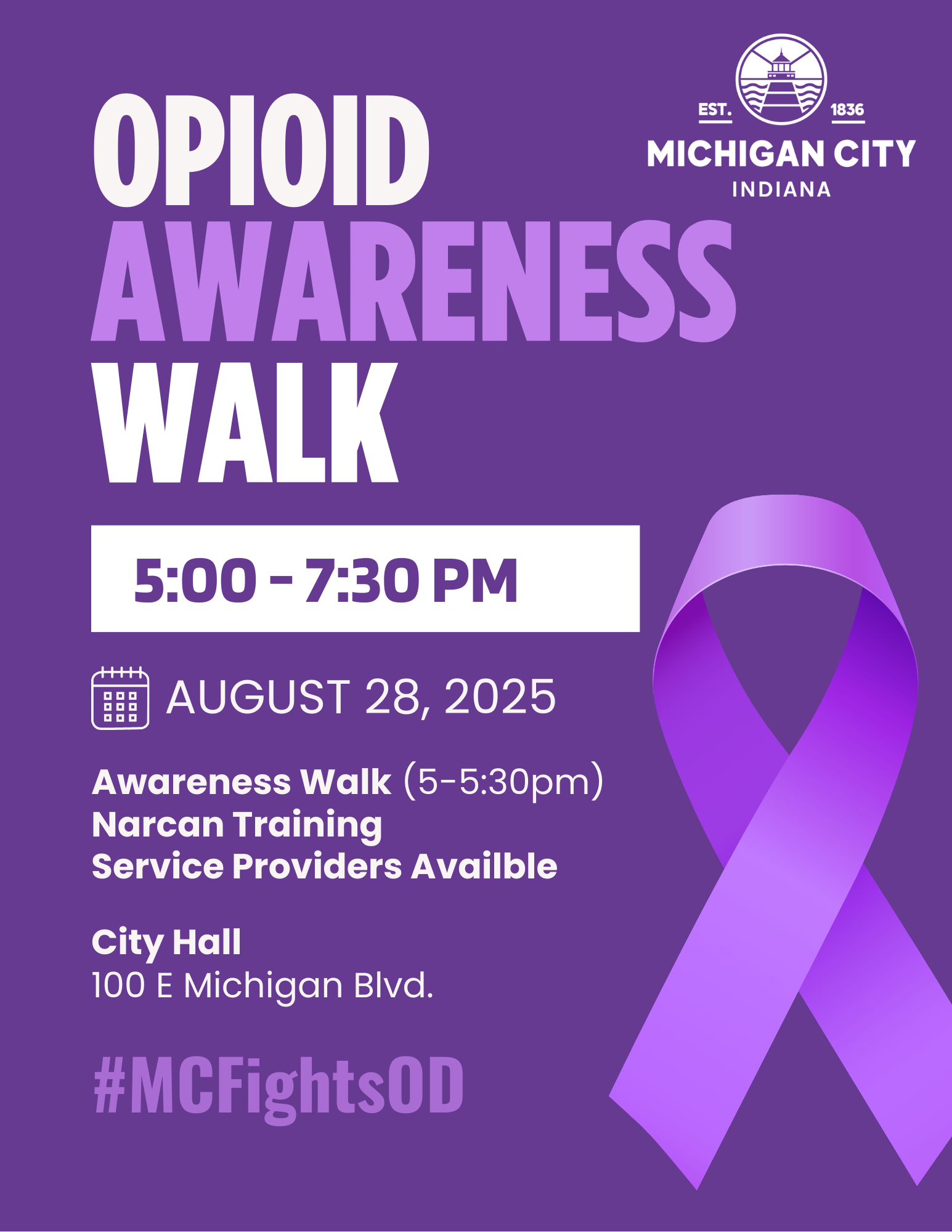 Michigan City to Host First Annual Opioid Awareness Walk - GreatNews.Life