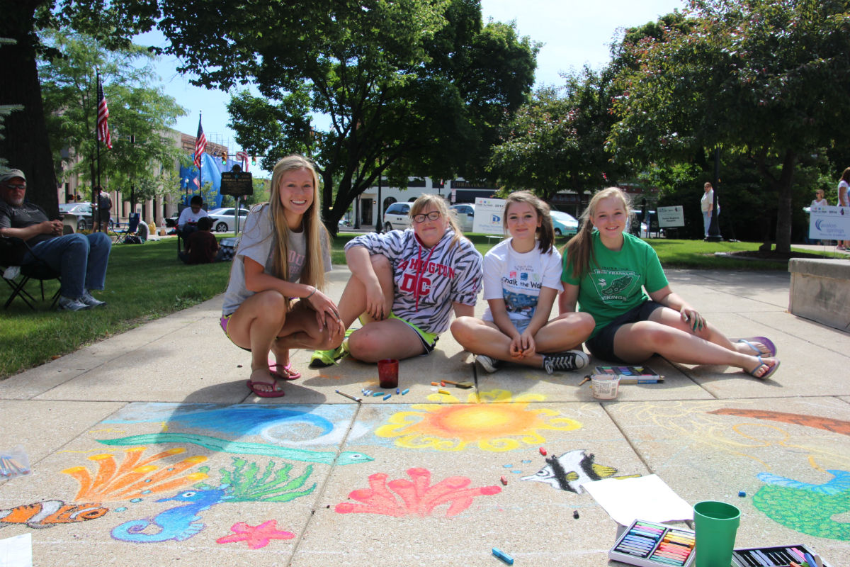 Over 150 Artist Chalk the Walk at the Porter County Courthouse Square ...